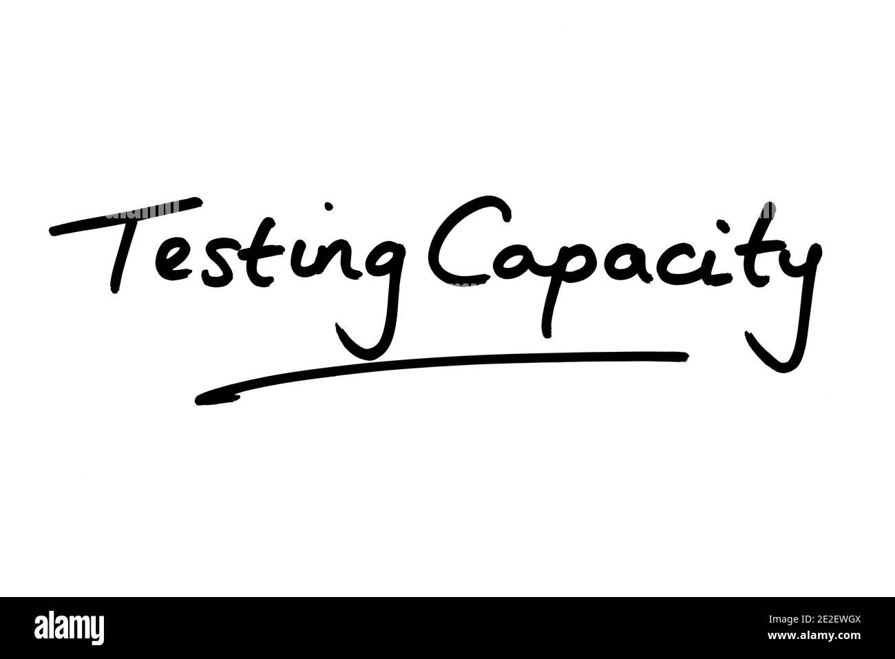 Testing Capacity handwritten on a white background Stock Photo - Alamy
