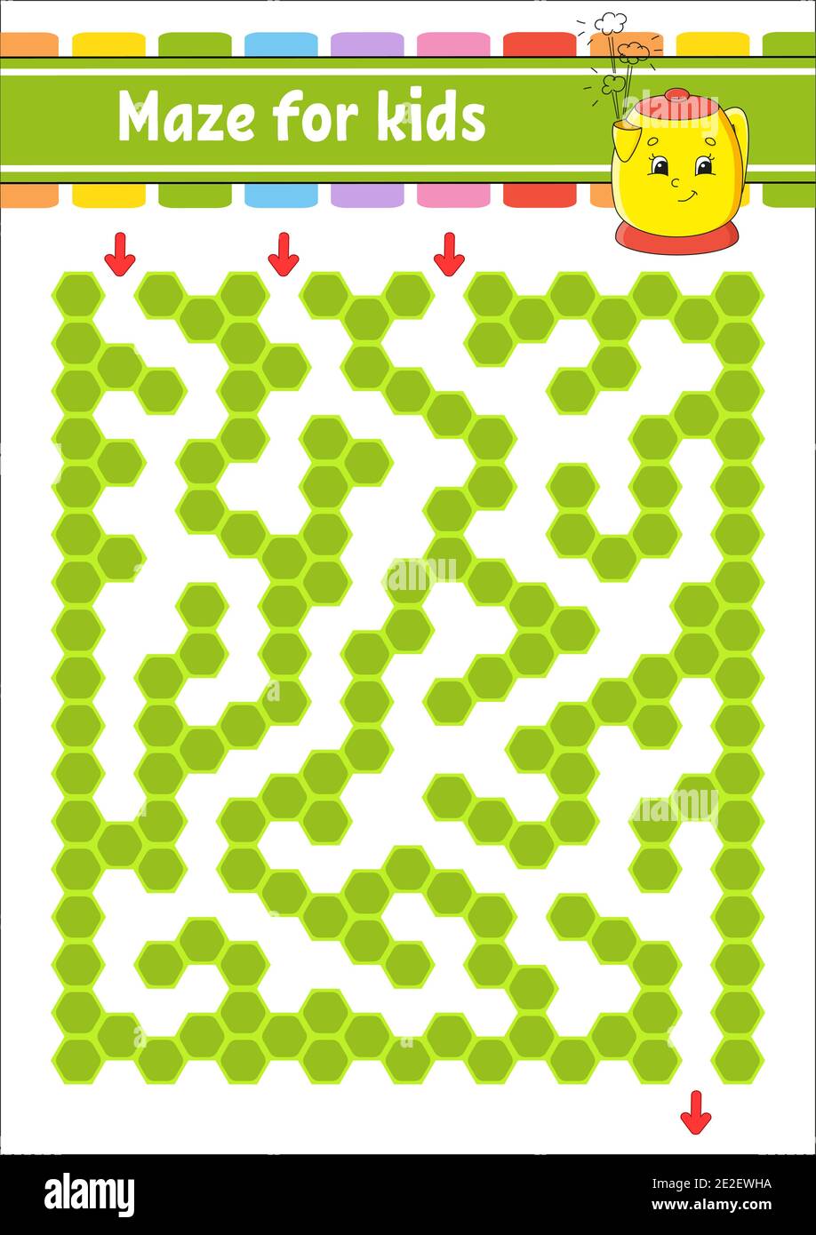 Rectangular color maze. Game for kids. Funny labyrinth. Education ...