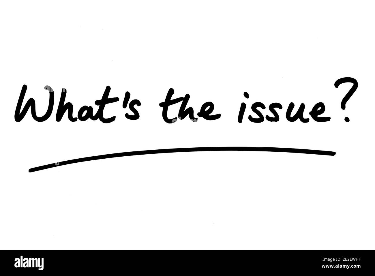 Whats the issue? handwritten on a white background Stock Photo - Alamy