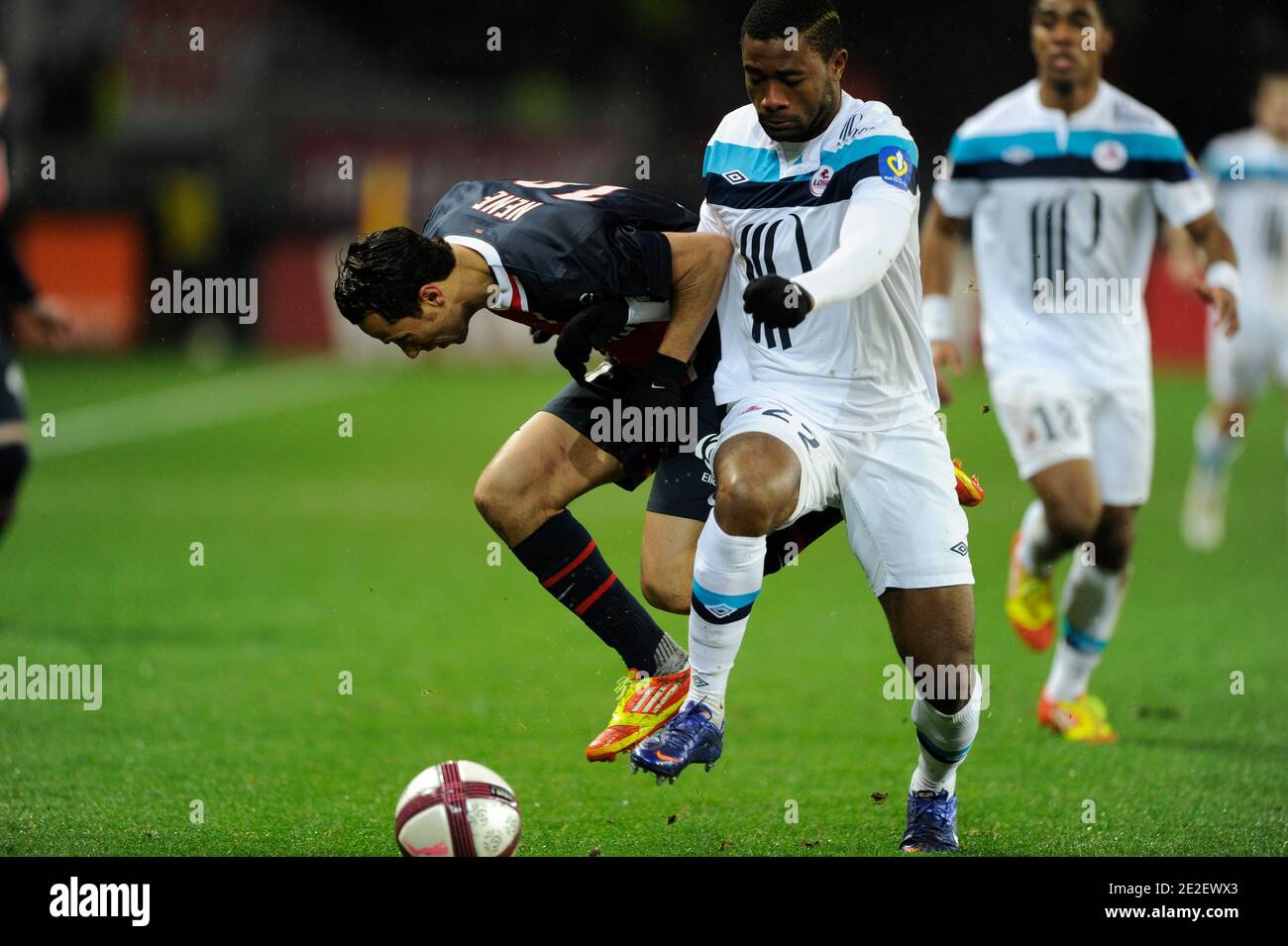 PSG's Nene battling Lille's Aurelien Chedjou during the French First ...