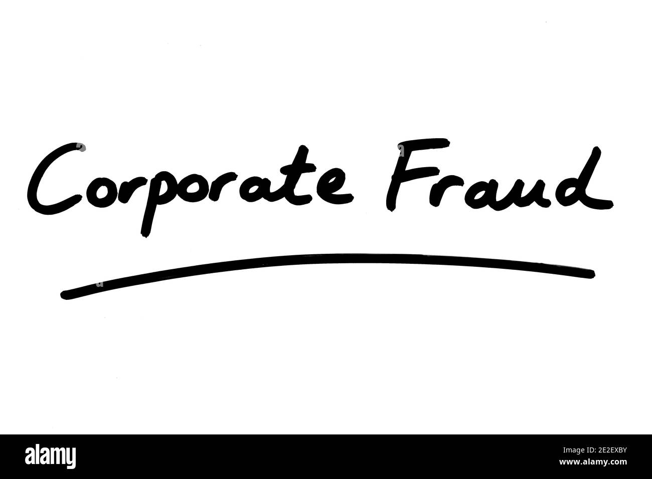 Corporate Fraud handwritten on a white background Stock Photo - Alamy
