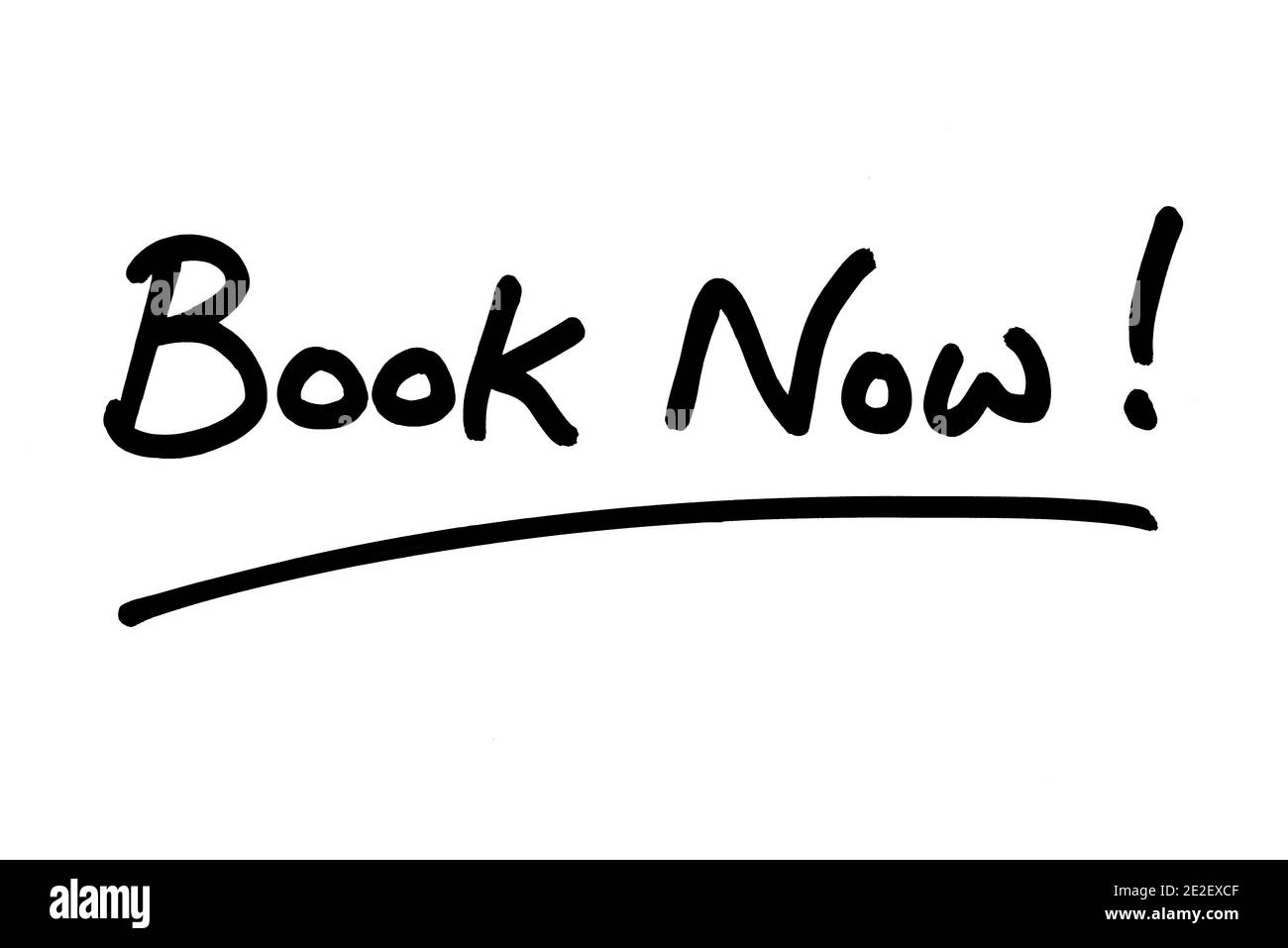 Book Now! handwritten on a white background Stock Photo - Alamy