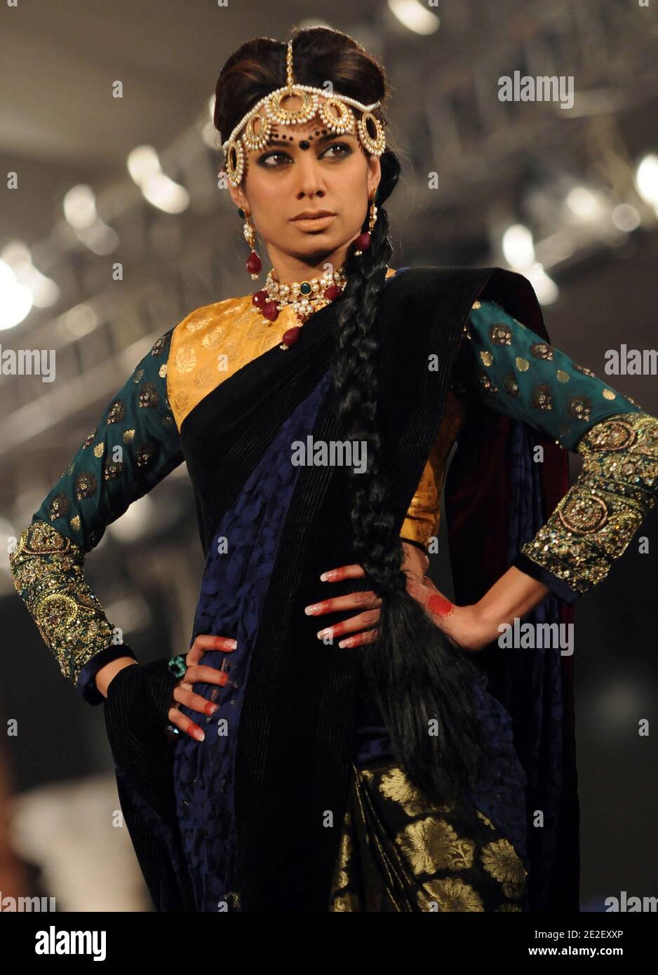 Pakistani models catwalk on ramp during the PFDC Loreal Bridal Week in ...
