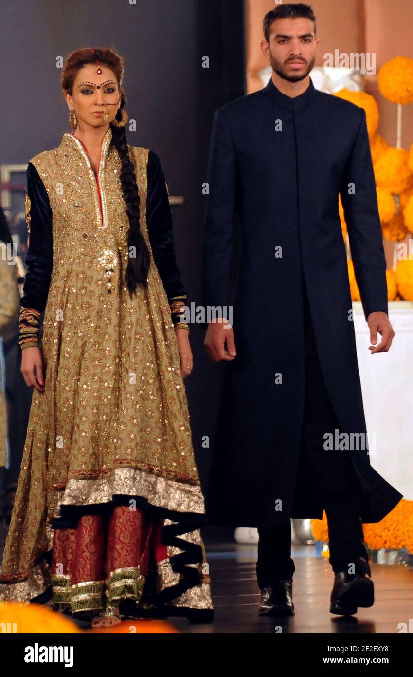 Pakistani models catwalk on ramp during the PFDC Loreal Bridal Week in ...