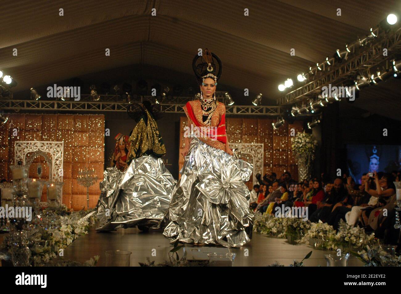 Pakistani models catwalk on ramp during the PFDC Loreal paris Bridal ...