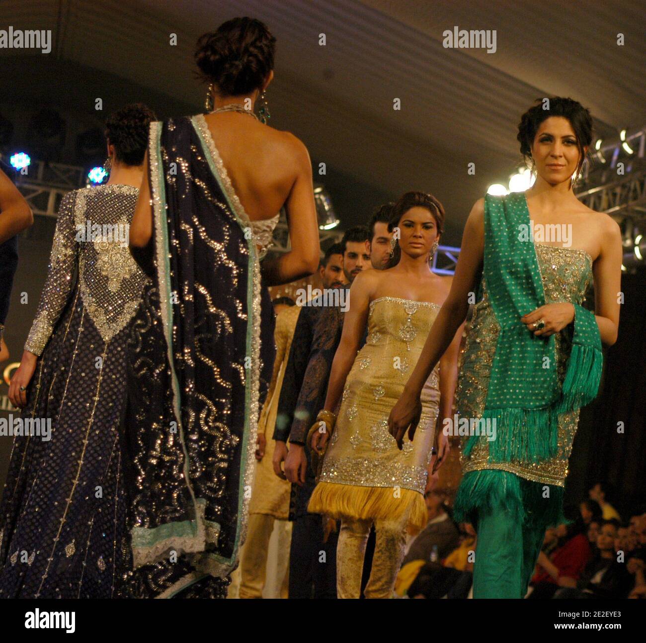 Pakistani models catwalk on ramp during the PFDC Loreal paris Bridal ...