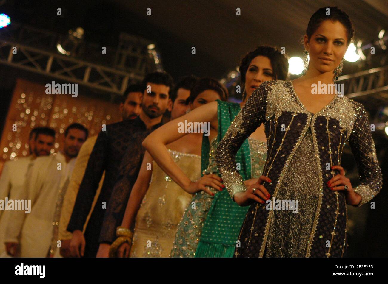 Pakistani models catwalk on ramp during the PFDC Loreal paris Bridal ...