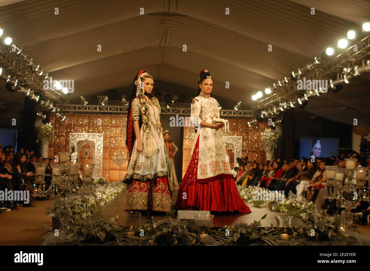 Pakistani models catwalk on ramp during the PFDC Loreal paris Bridal ...