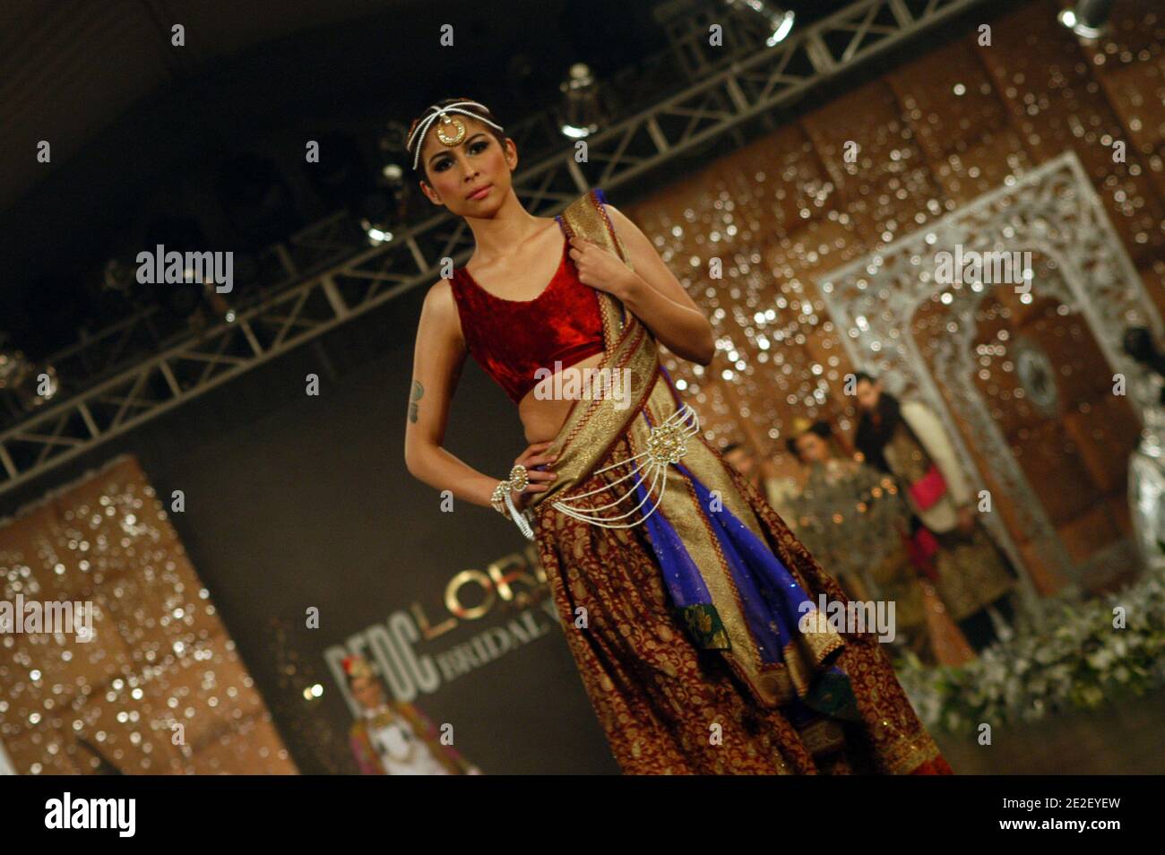 Pakistani models catwalk on ramp during the PFDC Loreal paris Bridal ...