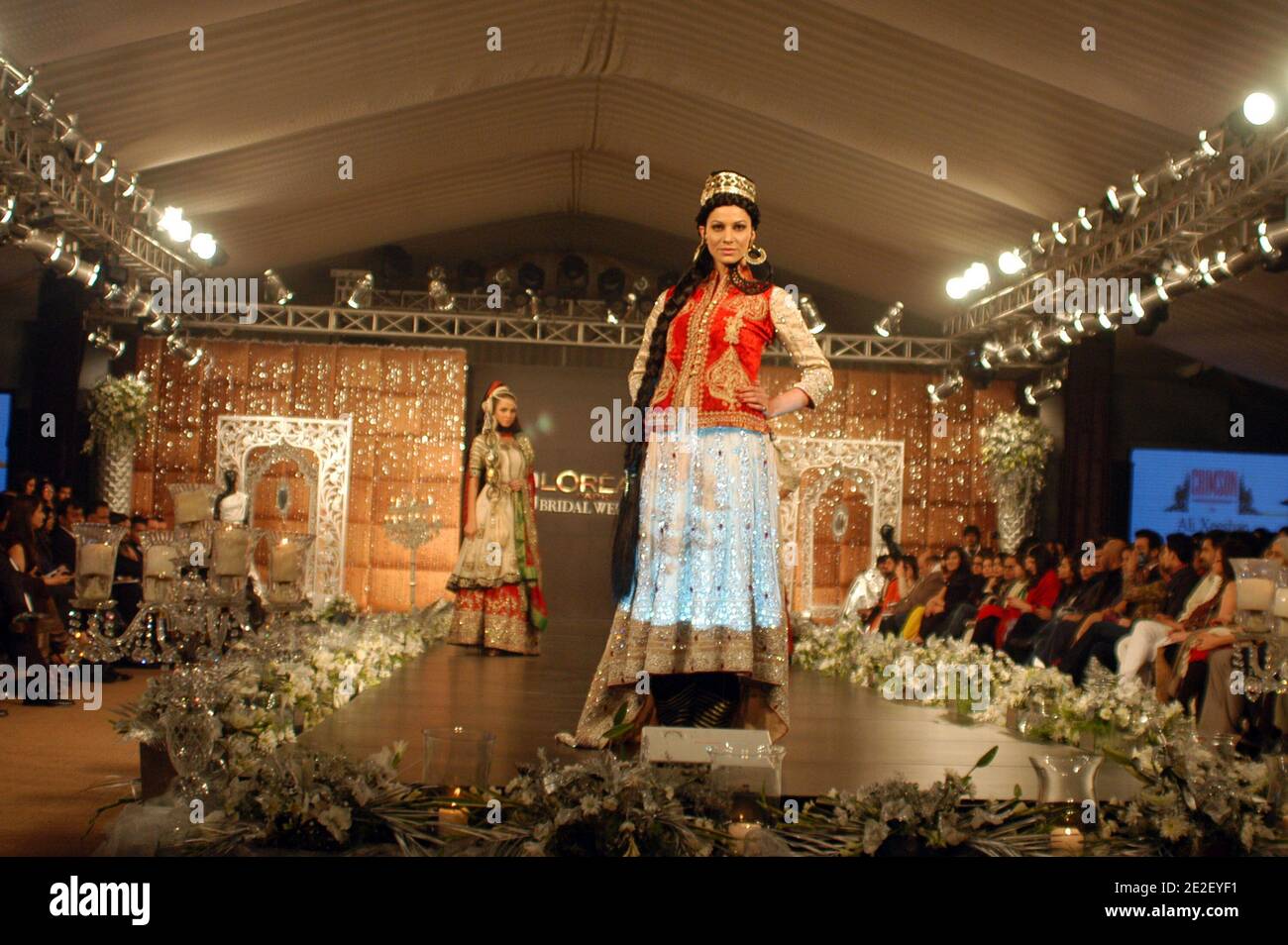 Pakistani models catwalk on ramp during the PFDC Loreal paris Bridal ...