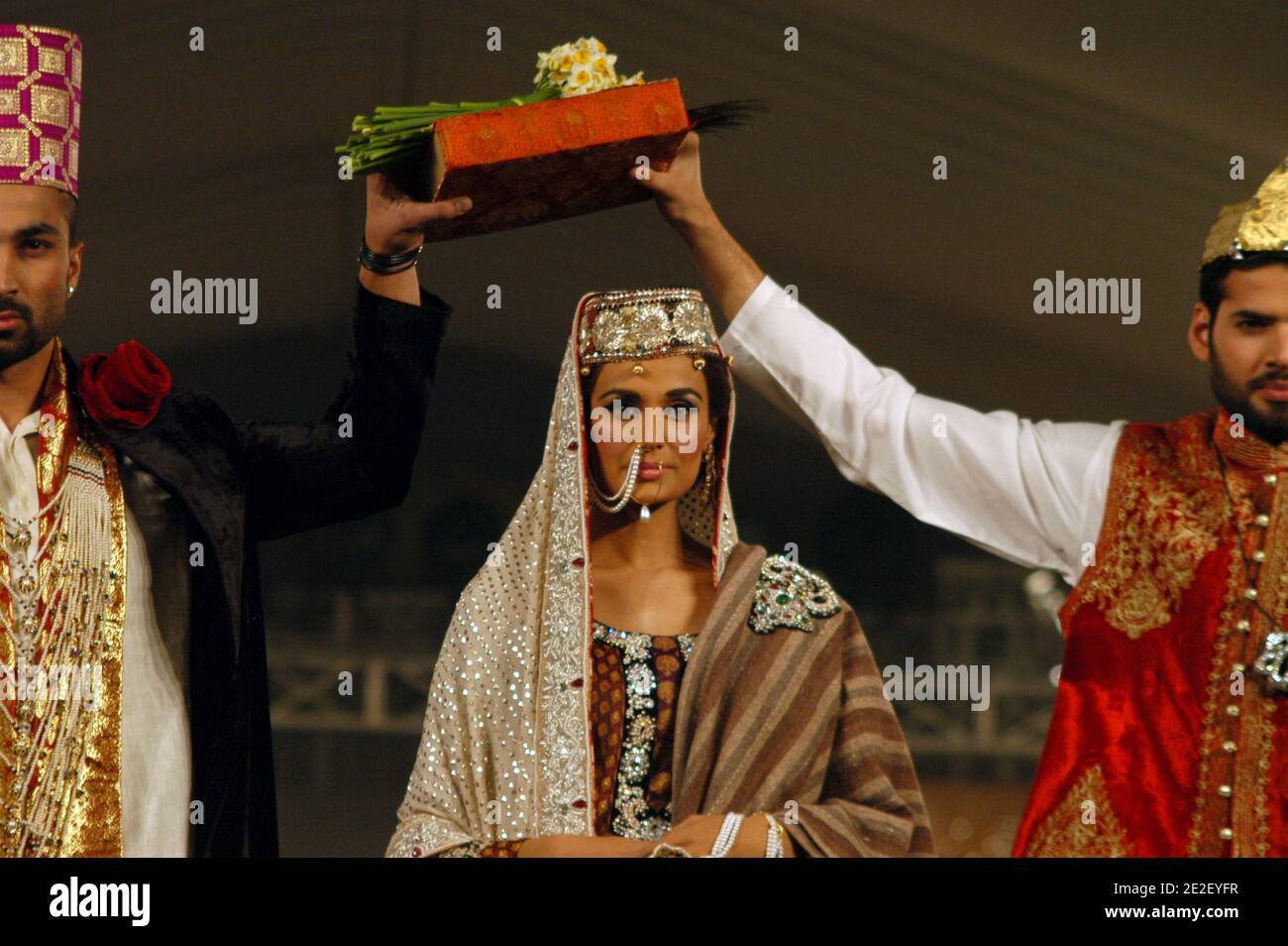 Pakistani models catwalk on ramp during the PFDC Loreal paris Bridal ...