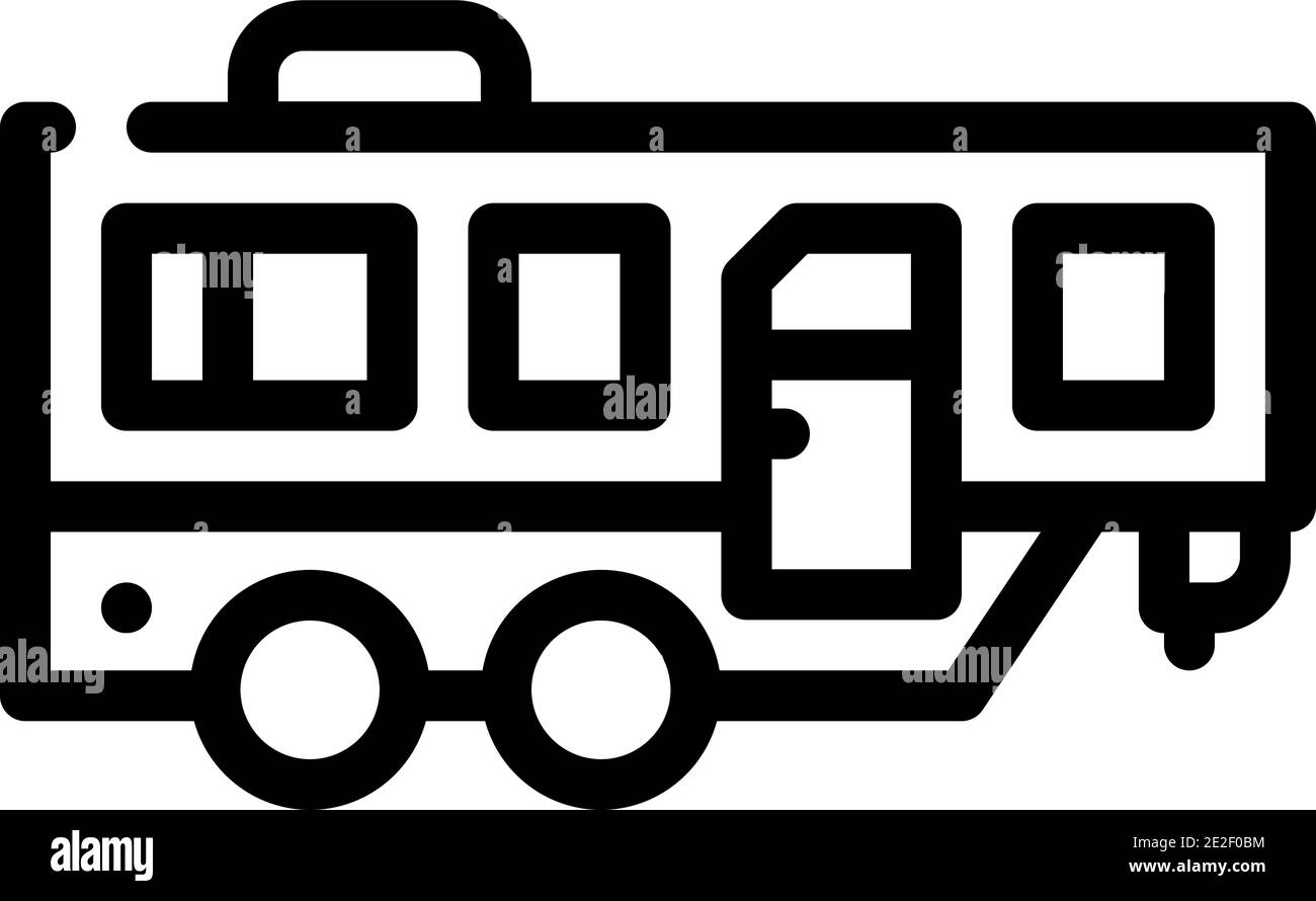 trailer mobile home line icon vector illustration Stock Vector Image ...