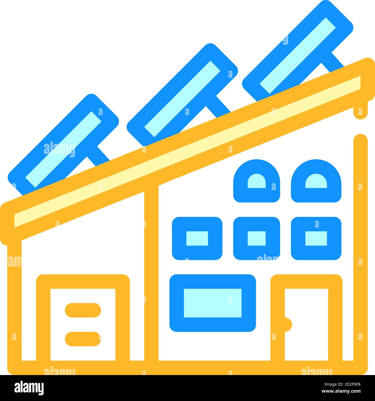 house roof with solar panels color icon vector illustration Stock ...