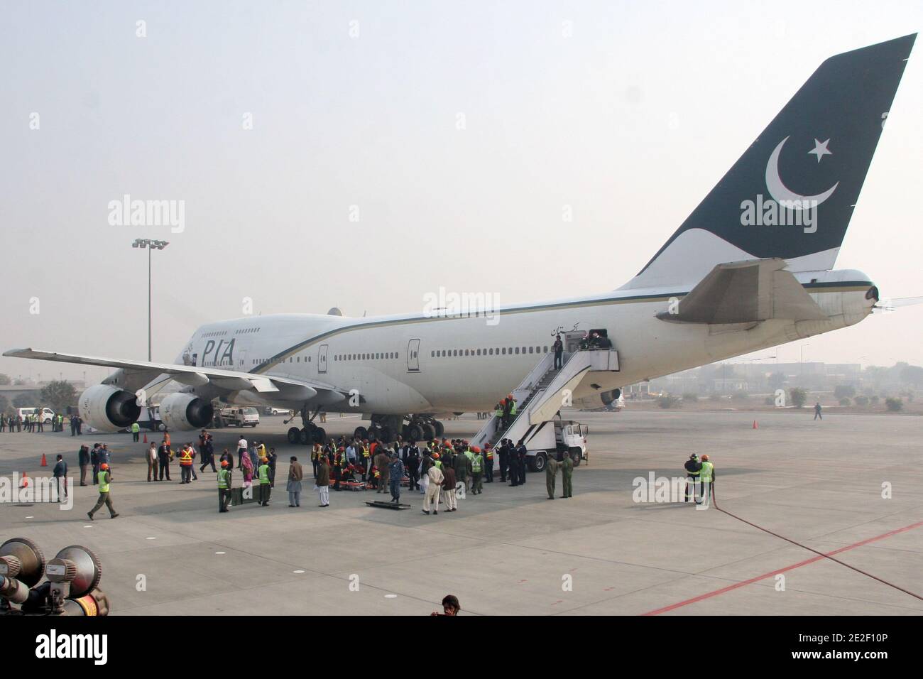 Rescue workers demonstrating their skills during a full scale exercise ...