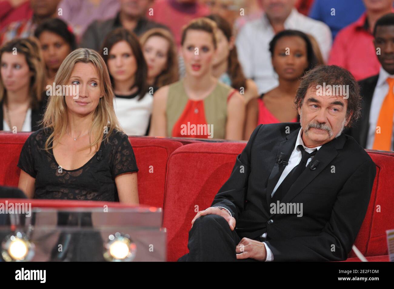Olivier Marchal and Catherine Marchal at the taping of Vivement ...