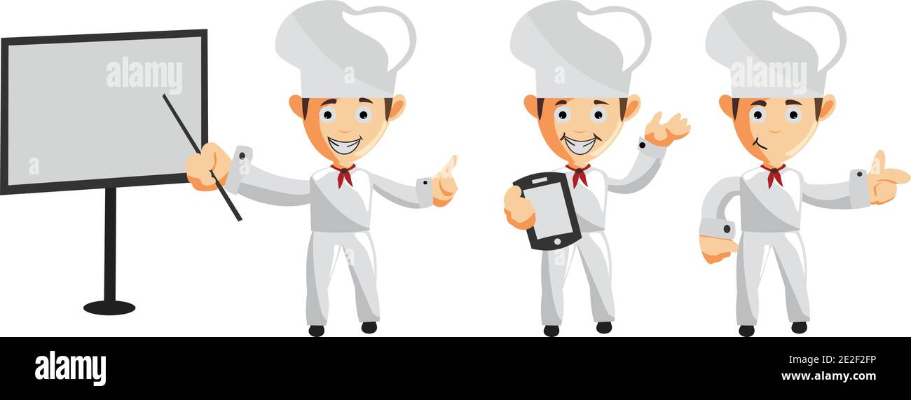 Chef character creation Illustration Template Pose Stock Vector Image ...