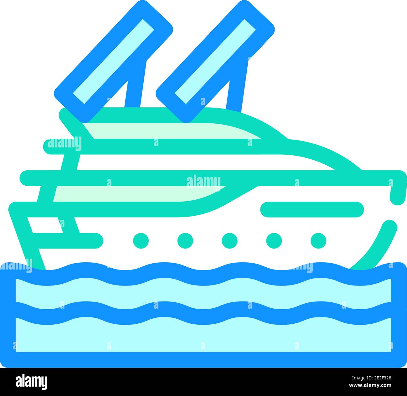 solar powered ship color icon vector illustration Stock Vector Image ...