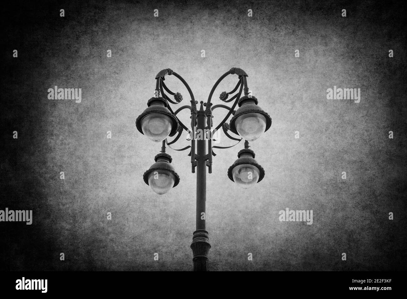Old lamp post on Black and White Stock Photos & Images - Alamy