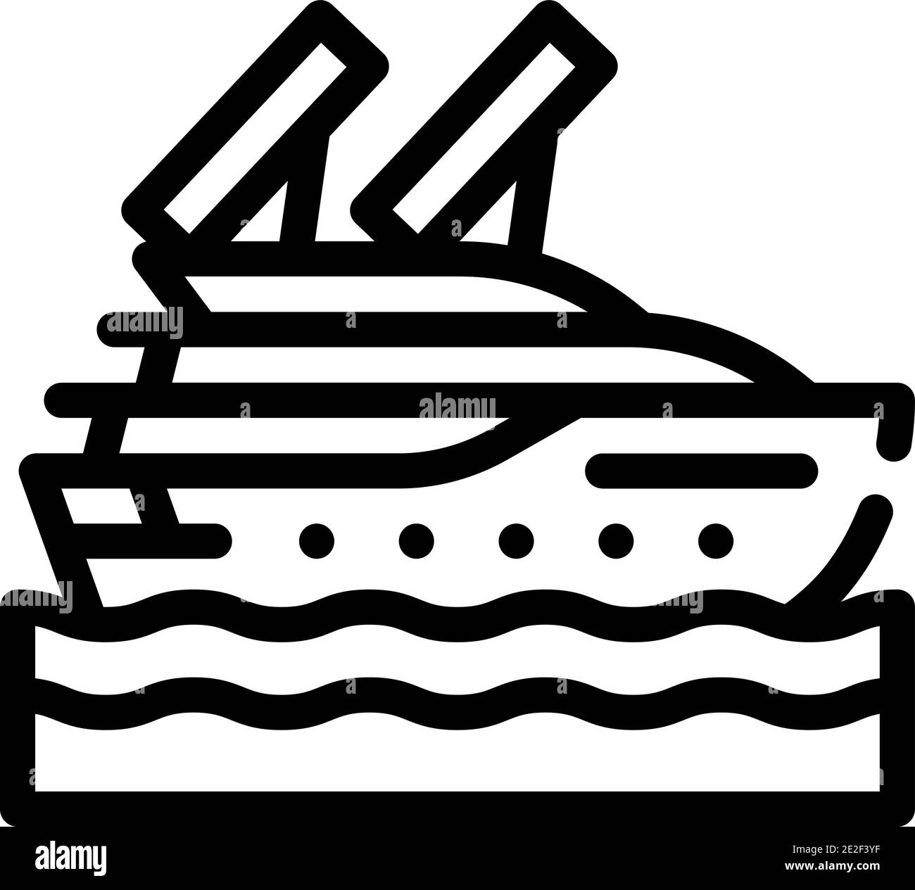 solar powered ship line icon vector illustration Stock Vector Image ...