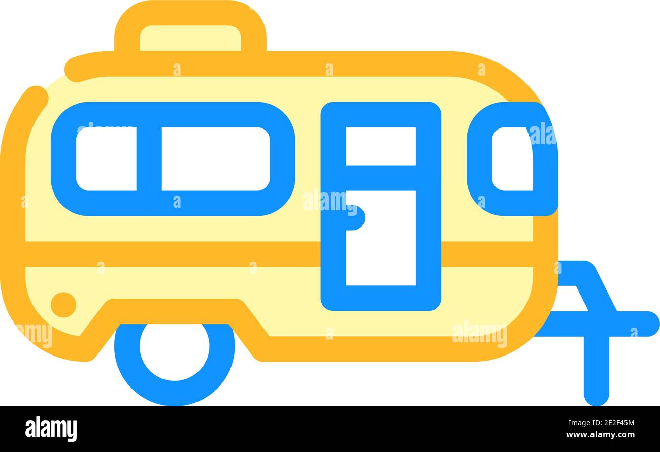 trailer mobile house color icon vector illustration Stock Vector Image ...