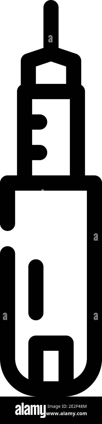 injector insulin line icon vector illustration black Stock Vector Image ...