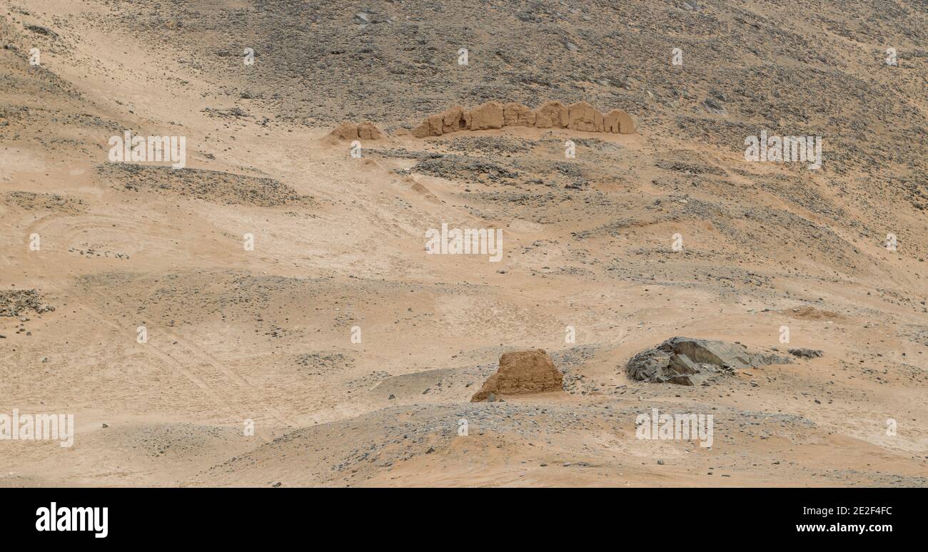 El Huarco - Cerro Azul, Pre hispanic, small perimeter wall 1 Stock ...