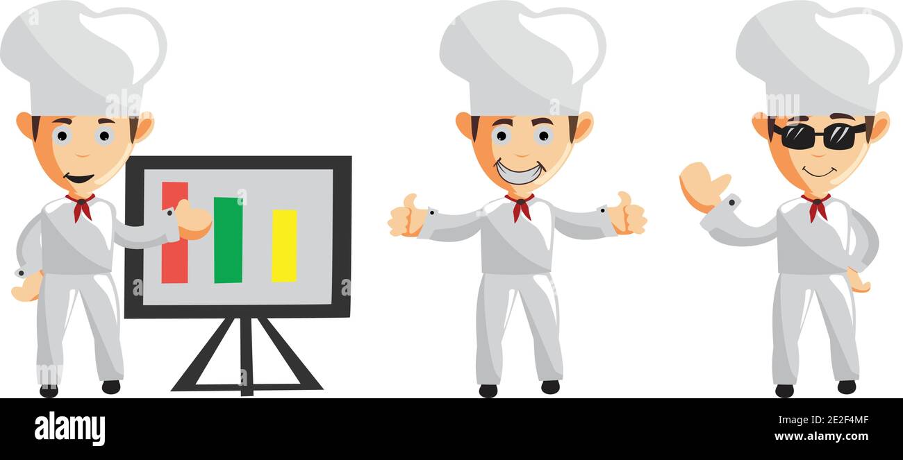 Chef character creation Illustration Template Pose Stock Vector Image ...