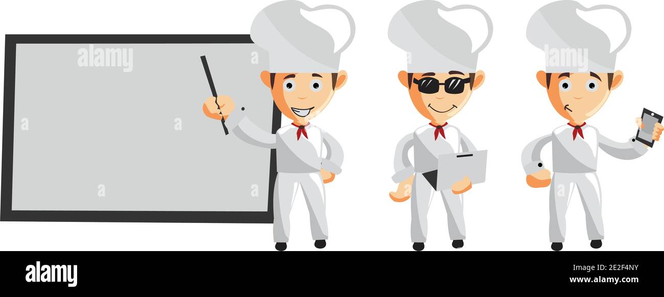 Chef character creation Illustration Template Pose Stock Vector Image ...