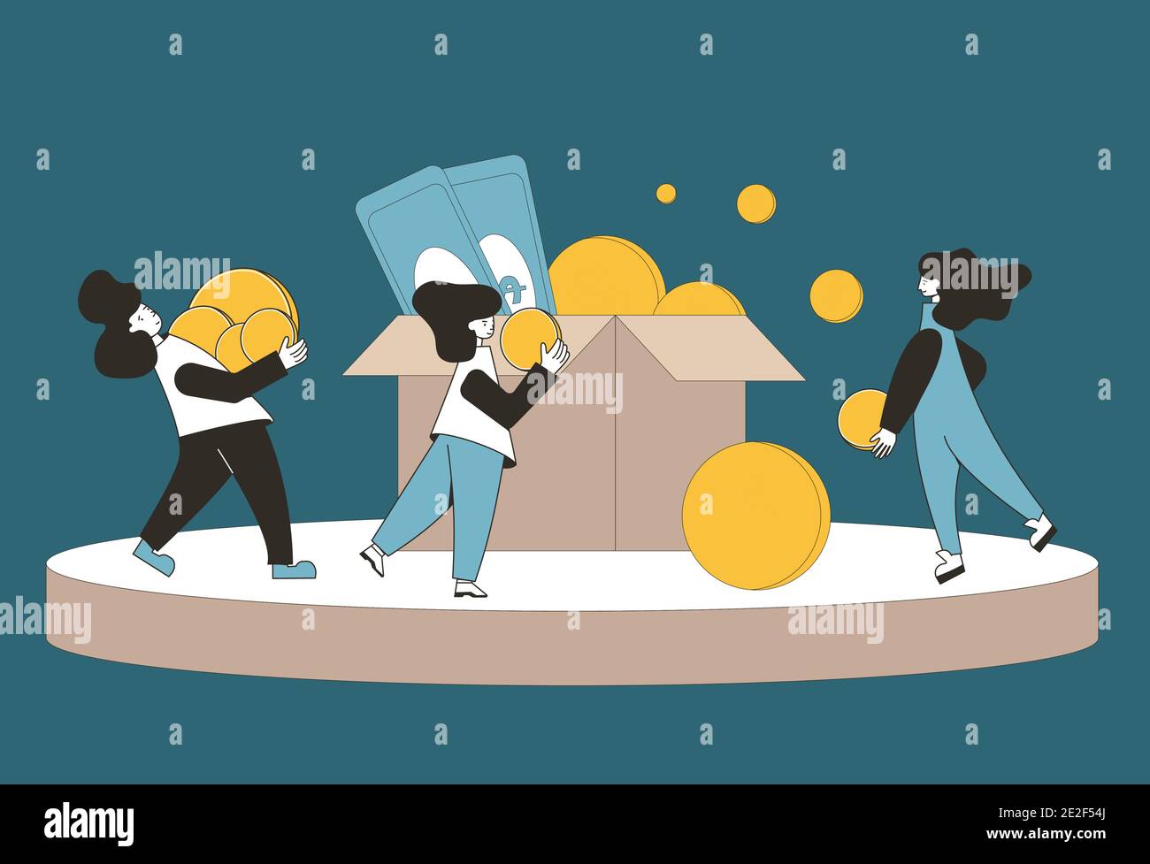 Fundraising concept. Young people raising money together. Teenagers ...