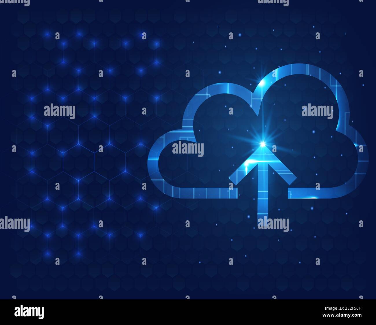 Abstract cloud storage upload technology in the future background Stock ...