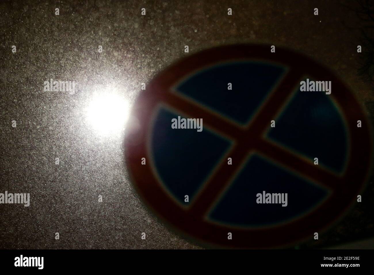 Heavy snowfall in Moscow, Russia. Car in traffic heacy snowfall Stock ...