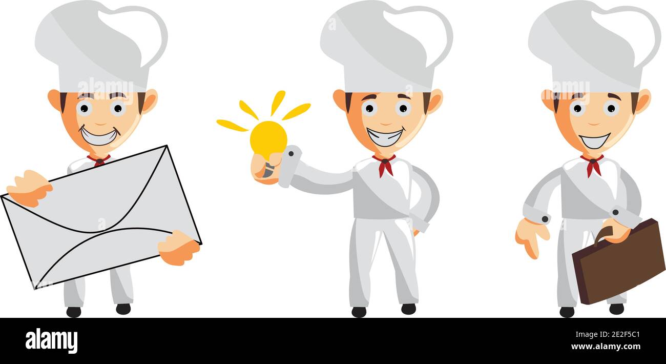 Chef character creation Illustration Template Pose Stock Vector Image ...
