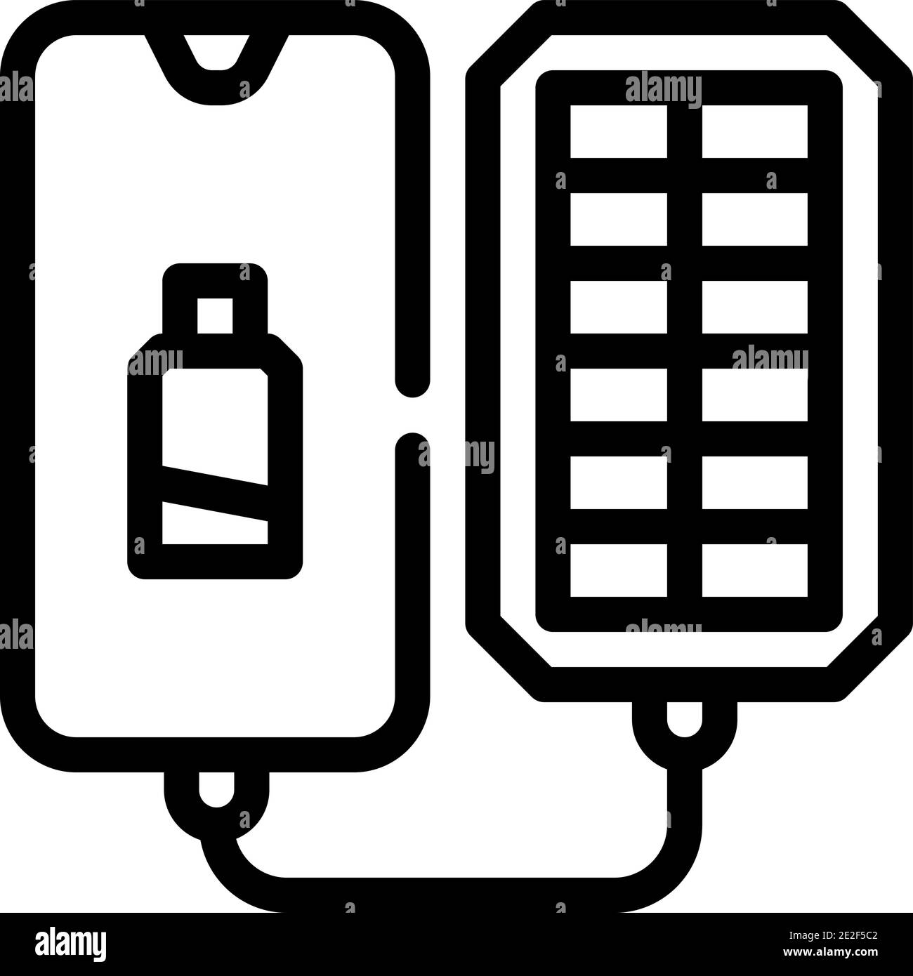 portable solar charger line icon vector illustration Stock Vector Image ...