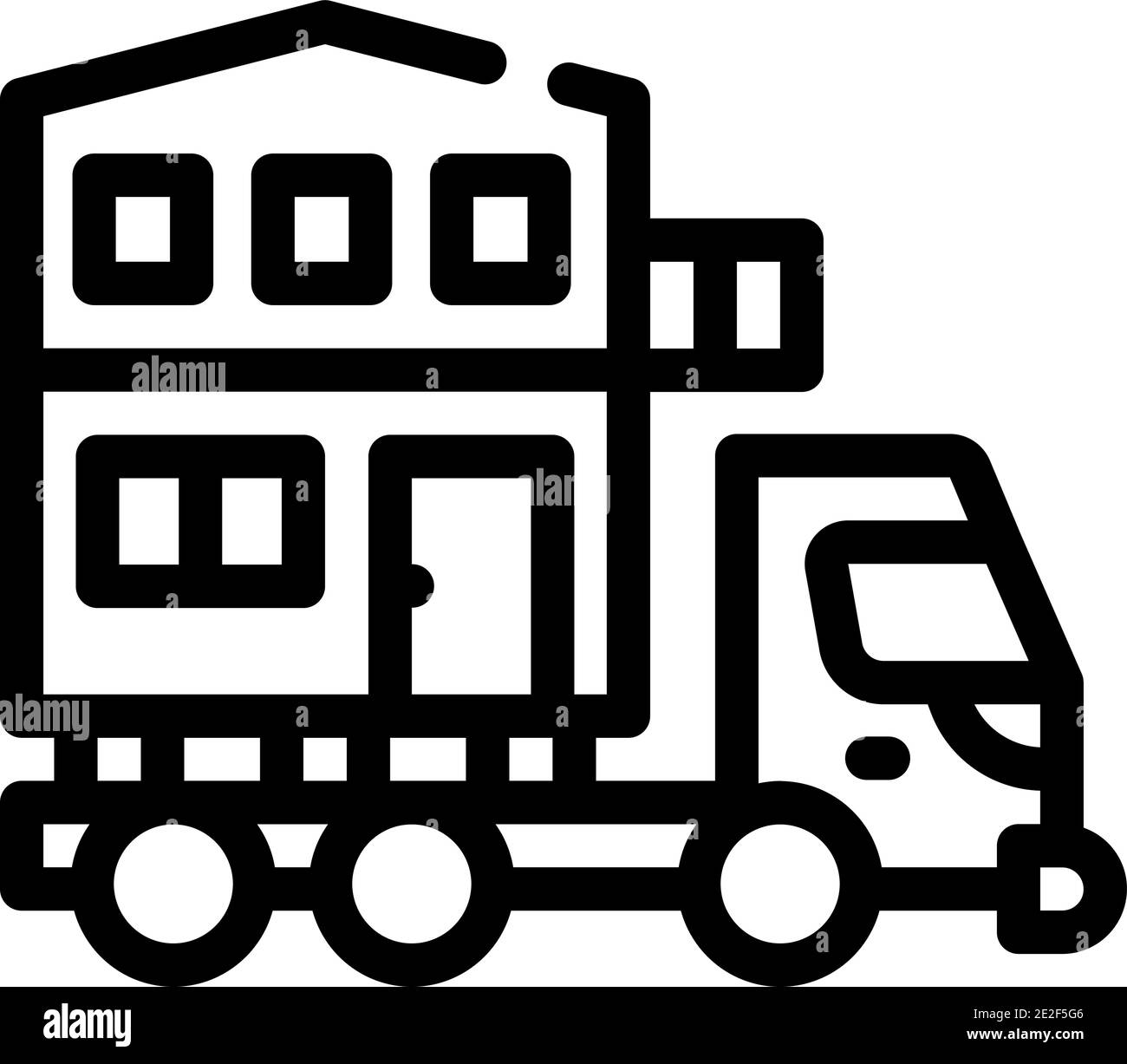 house building transportation line icon vector illustration Stock ...