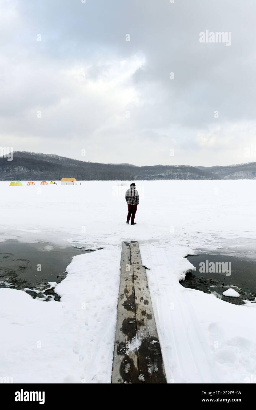 Lake Toro in Winter, Hokkaido, Japan Stock Photo - Alamy