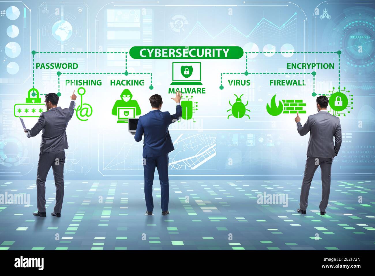 Cybersecurity concept with the key elements Stock Photo - Alamy