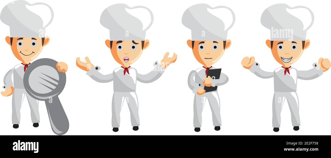 Chef character creation Illustration Template Pose Stock Vector Image ...