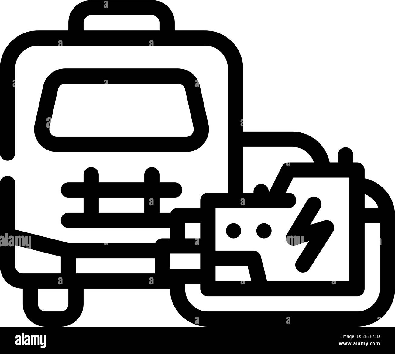 mobile house with generator line icon vector illustration Stock Vector ...