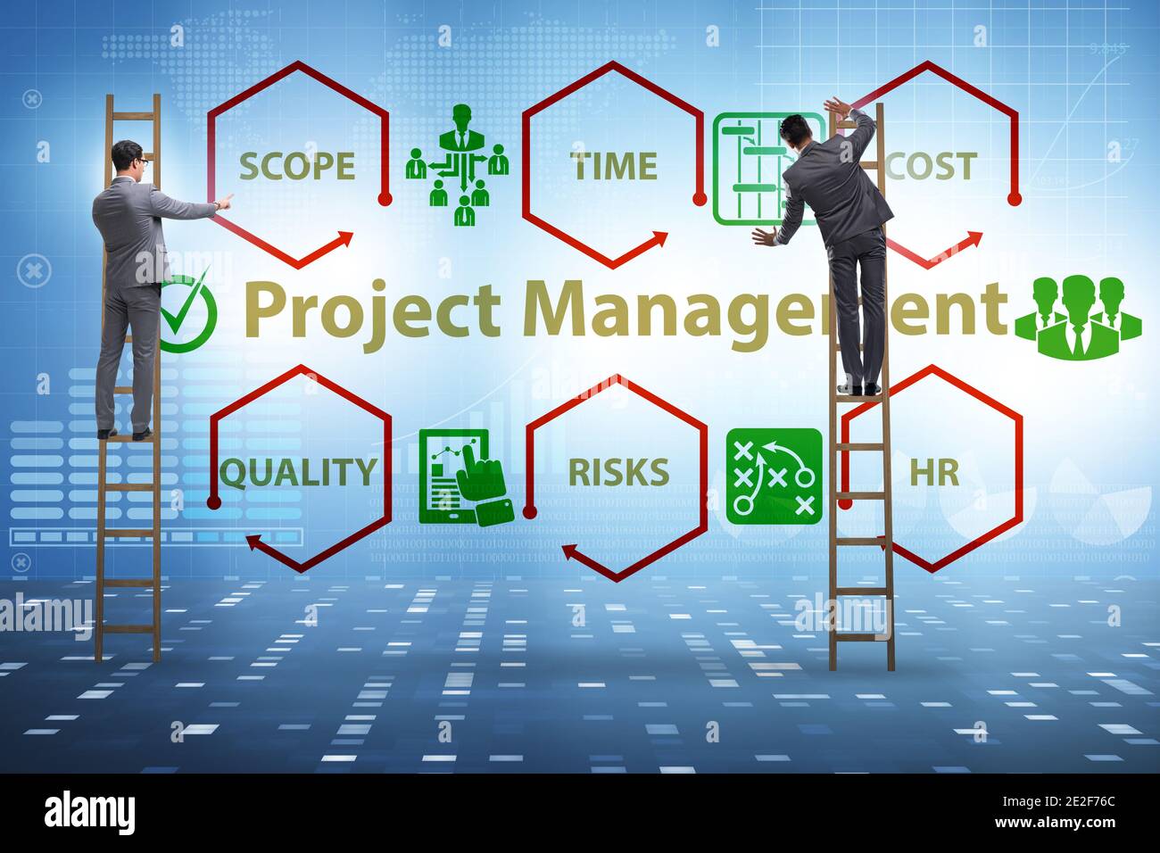 Concept of project management with the businessman Stock Photo - Alamy