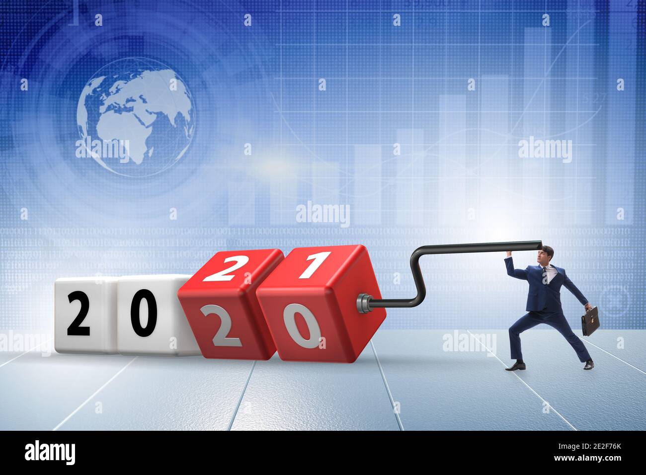 Concept of changing the year from 2020 to 2021 Stock Photo - Alamy