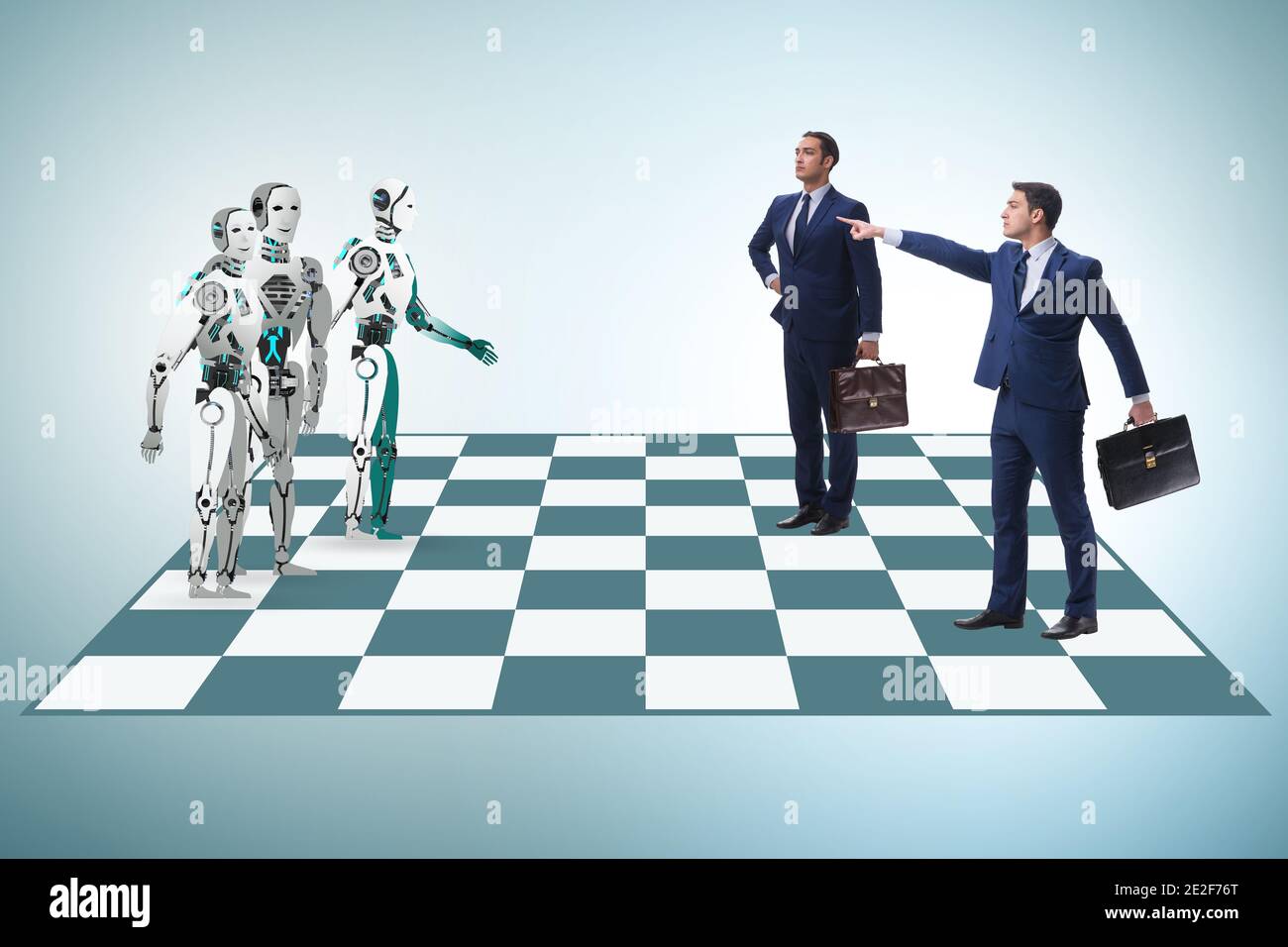 Concept of rivalry between robots and the humans Stock Photo - Alamy