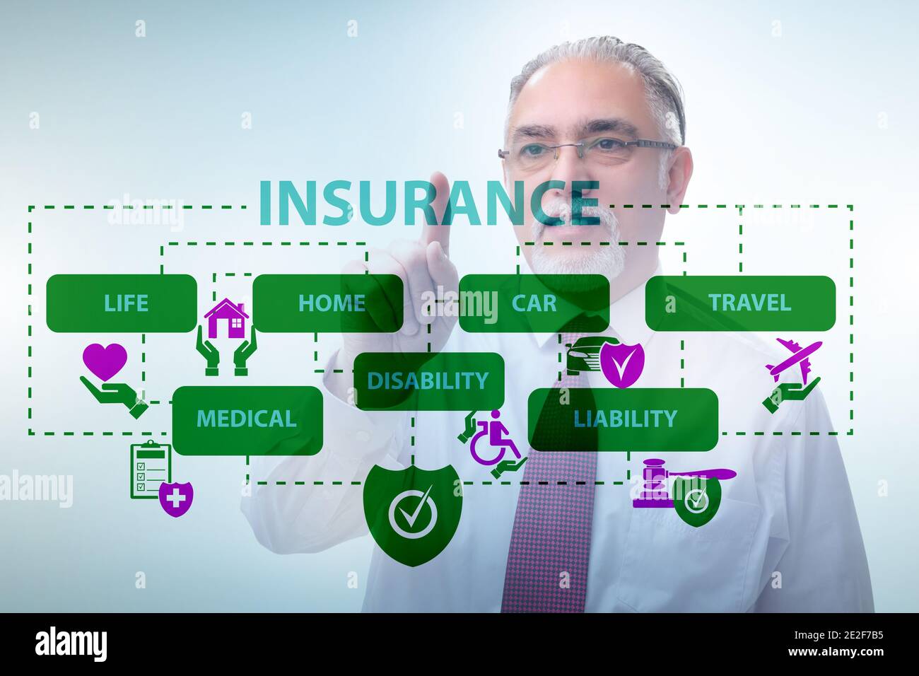 Concept of the various types of insurance Stock Photo - Alamy