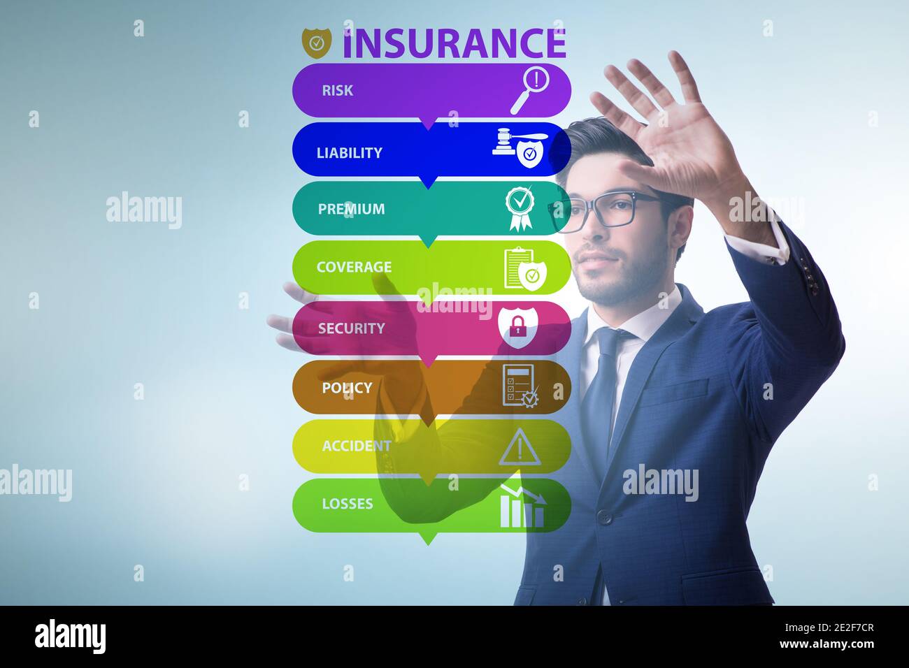 Concept of the various types of insurance Stock Photo - Alamy