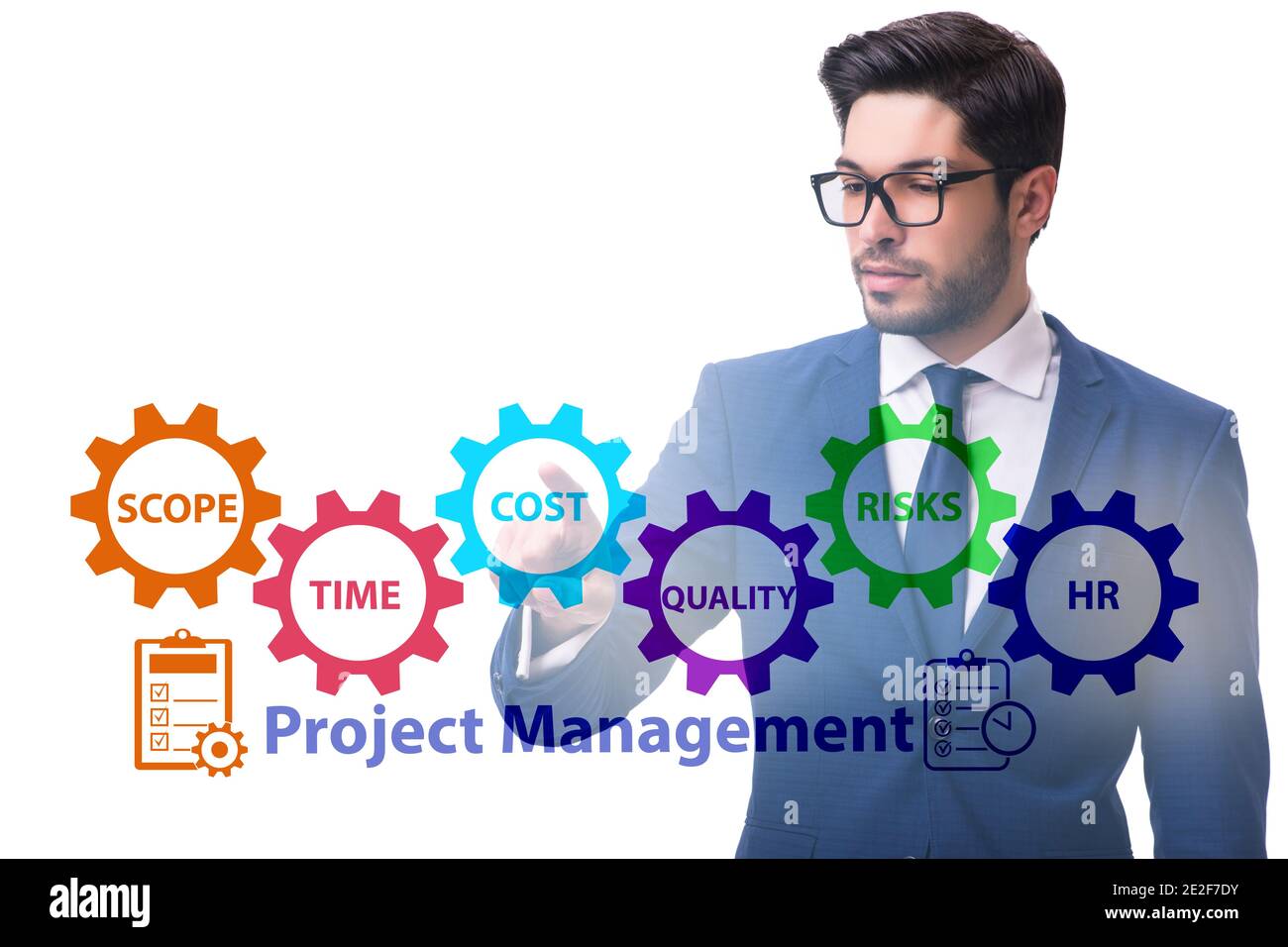 Concept of project management with the business people Stock Photo - Alamy