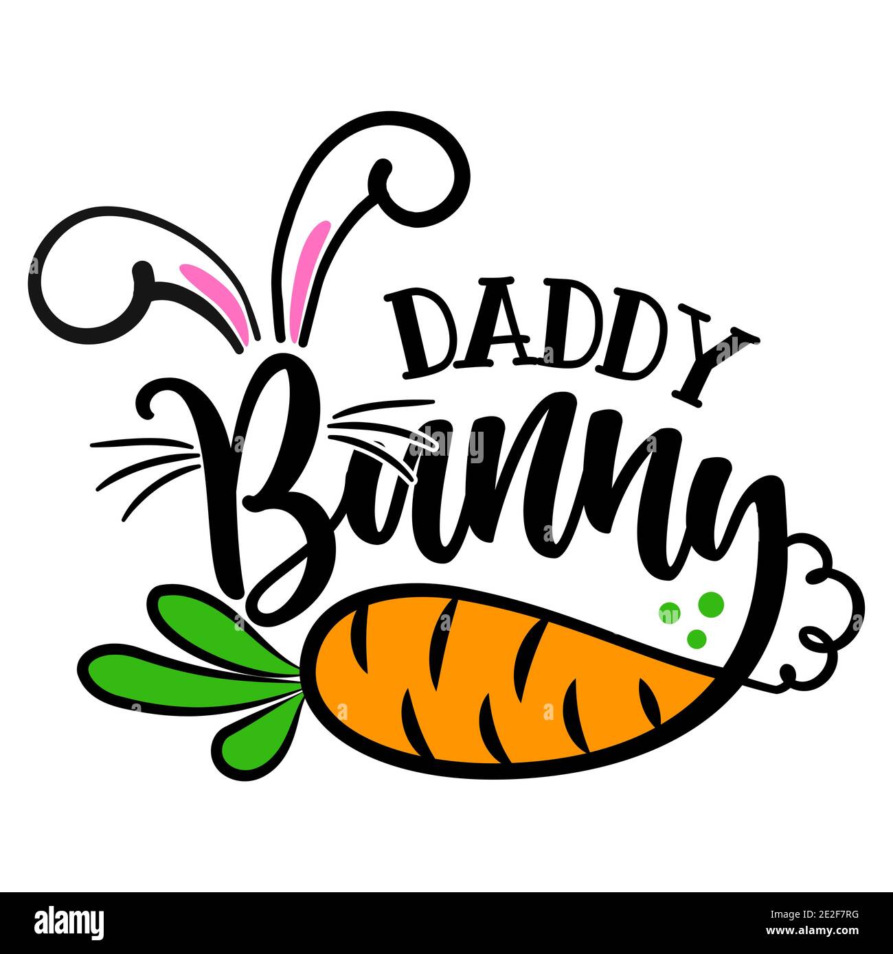 Daddy Bunny - Cute Easter bunny design, funny hand drawn doodle ...
