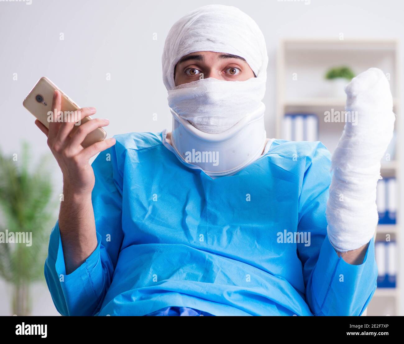 The man suffering from multiple broken bones and fractures Stock Photo ...