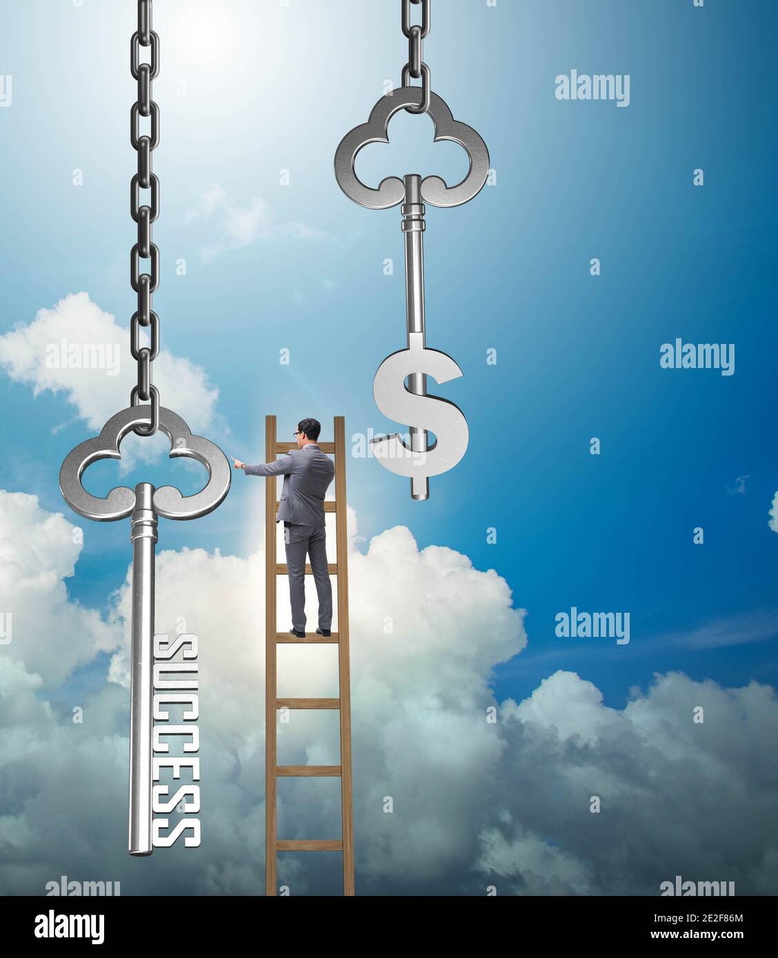 The businessman in key to financial success concept Stock Photo - Alamy