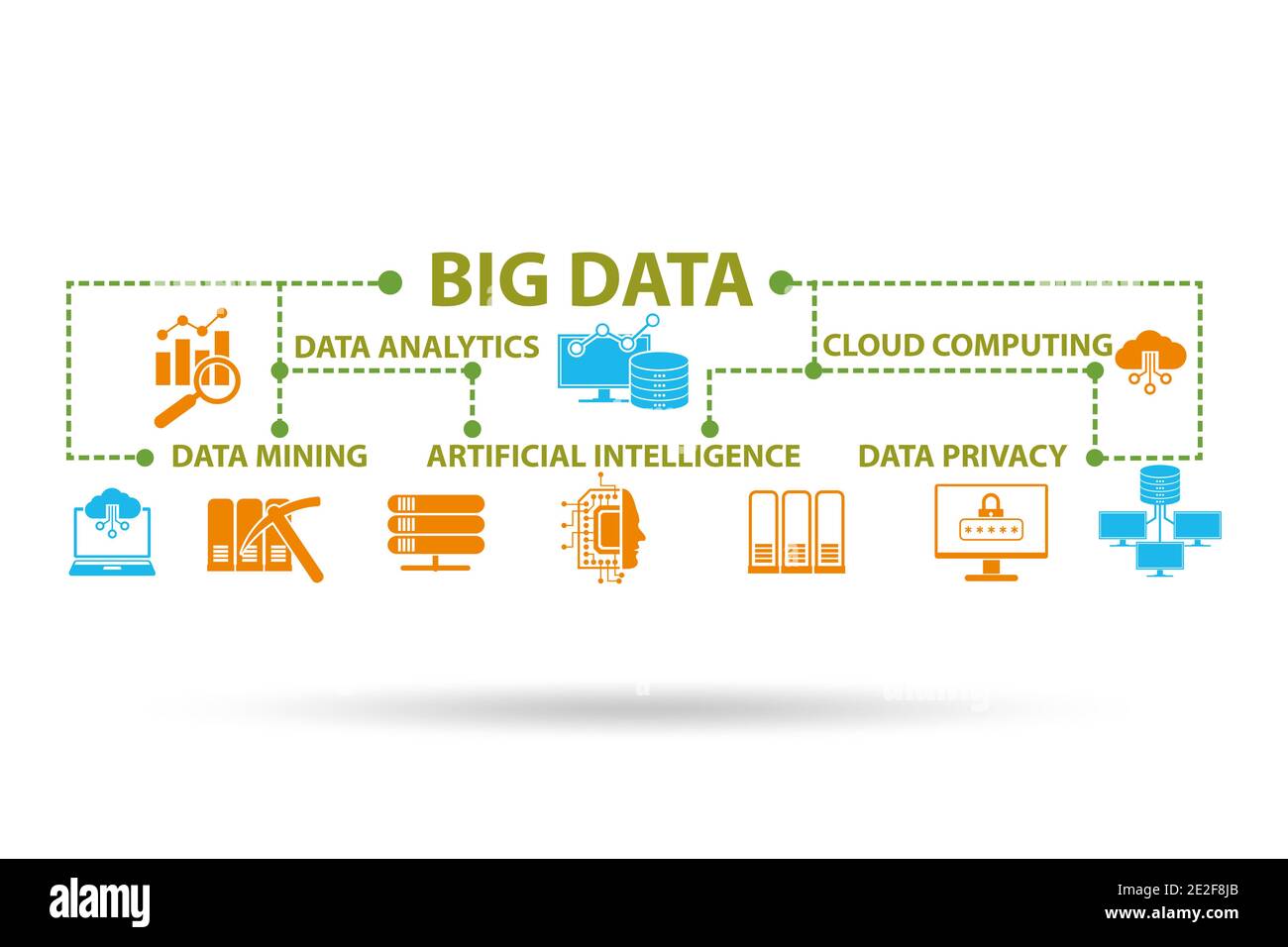 Big data concept illustraion in the modern computing Stock Photo - Alamy