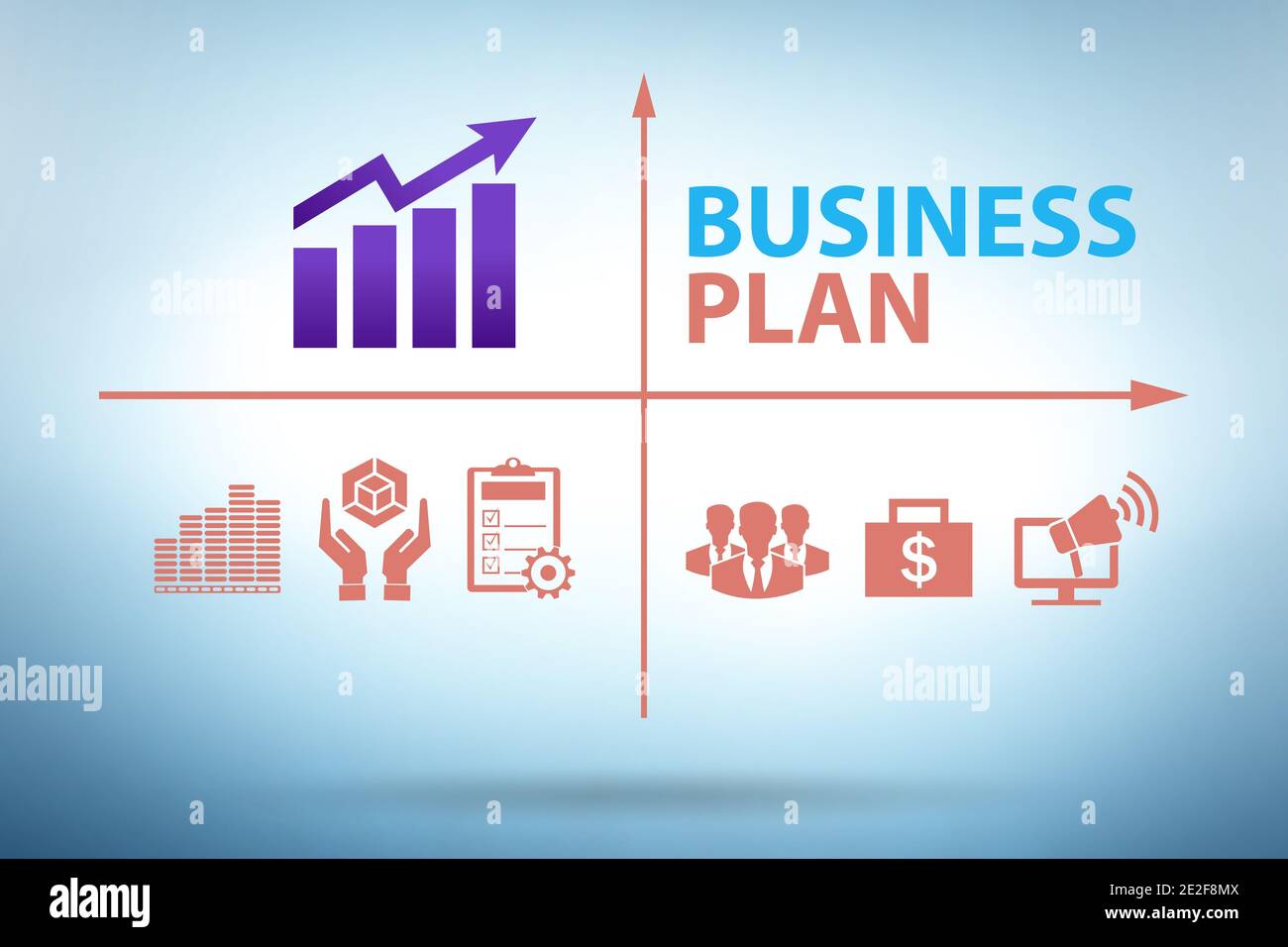 Business plan concept illustration with the key elements Stock Photo - Alamy