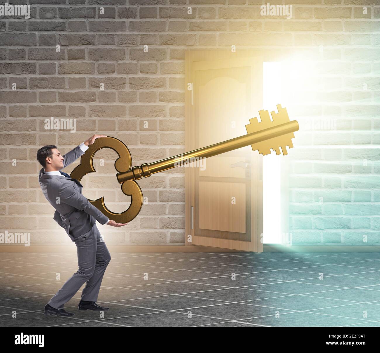 The concept with key to success illustration Stock Photo - Alamy